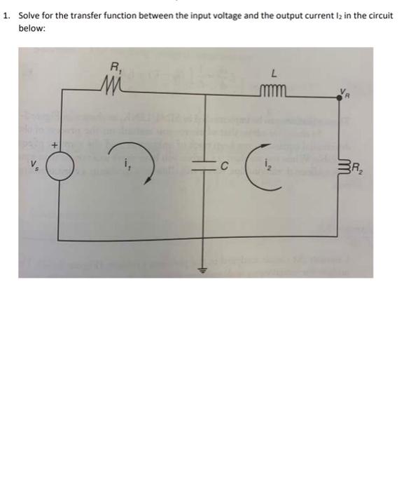 Solved Solve for the transfer function between the input | Chegg.com