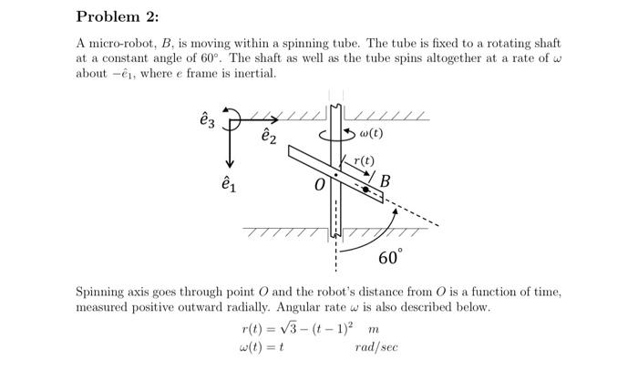 Solved A micro-robot, B, is moving within a spinning tube. | Chegg.com