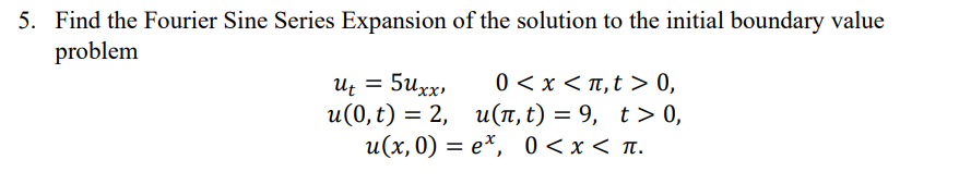 Solved Find the Fourier Sine Series Expansion of the | Chegg.com