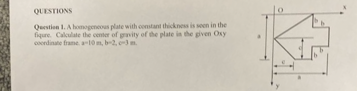 Solved QUESTIONSQuestion 1. ﻿A homogeneous plate with | Chegg.com
