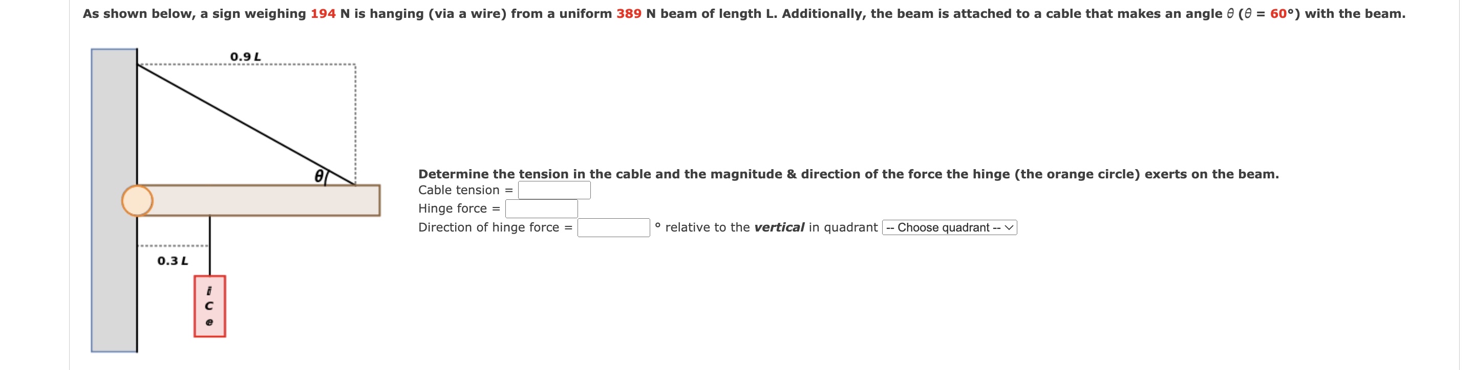 Determine the tension in the cable and the magnitude | Chegg.com