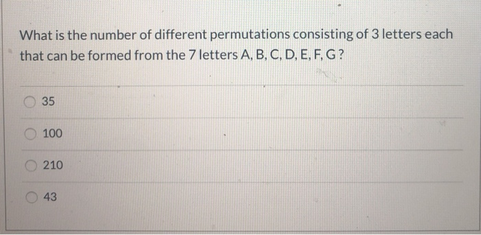 Solved What is the number of different permutations | Chegg.com