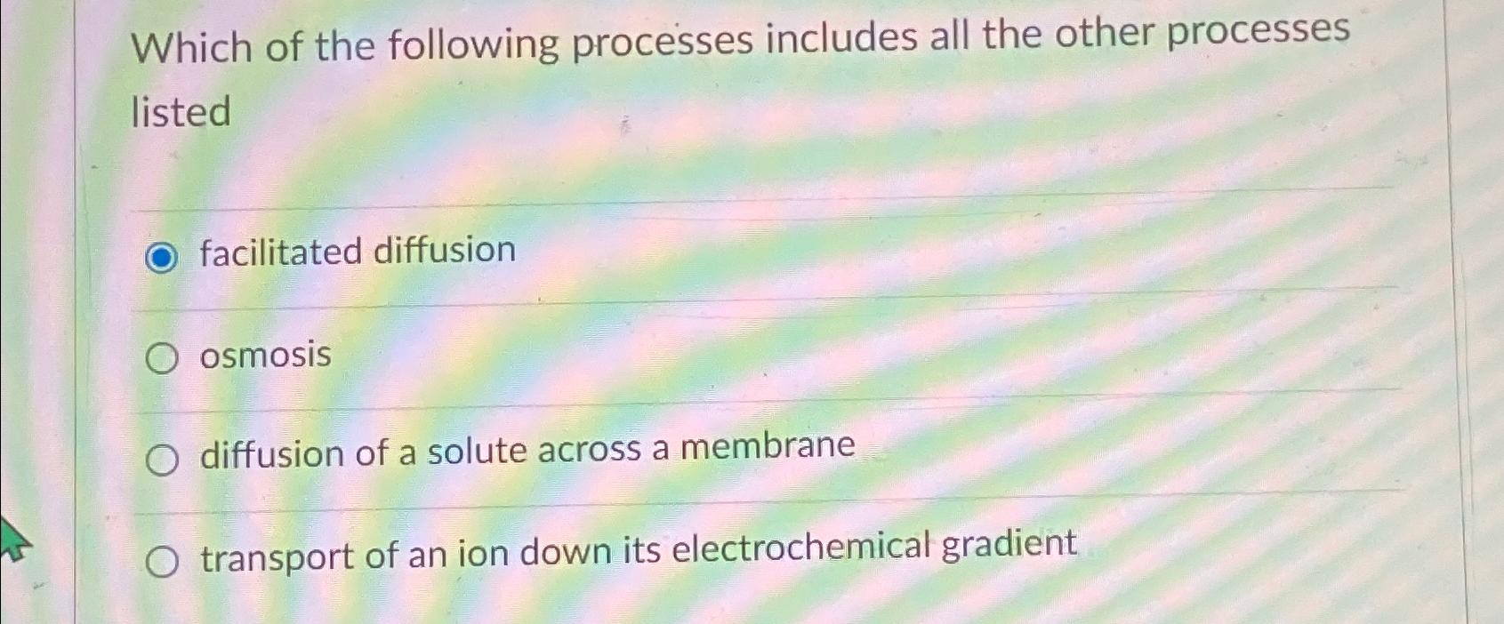 Solved Which of the following processes includes all the | Chegg.com