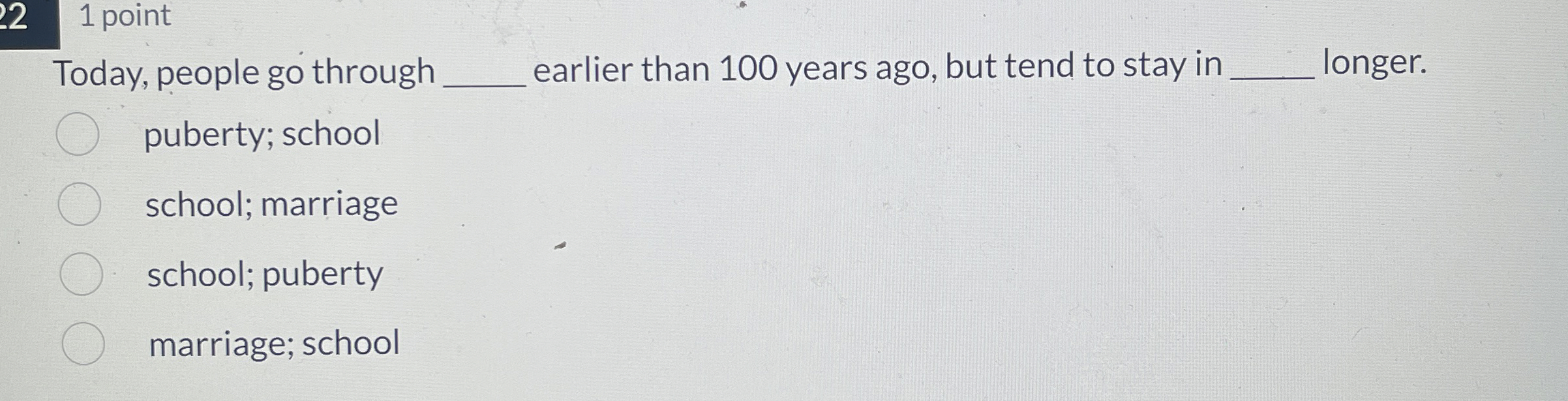 Solved 221 ﻿pointToday, people go throughearlier than 100 | Chegg.com