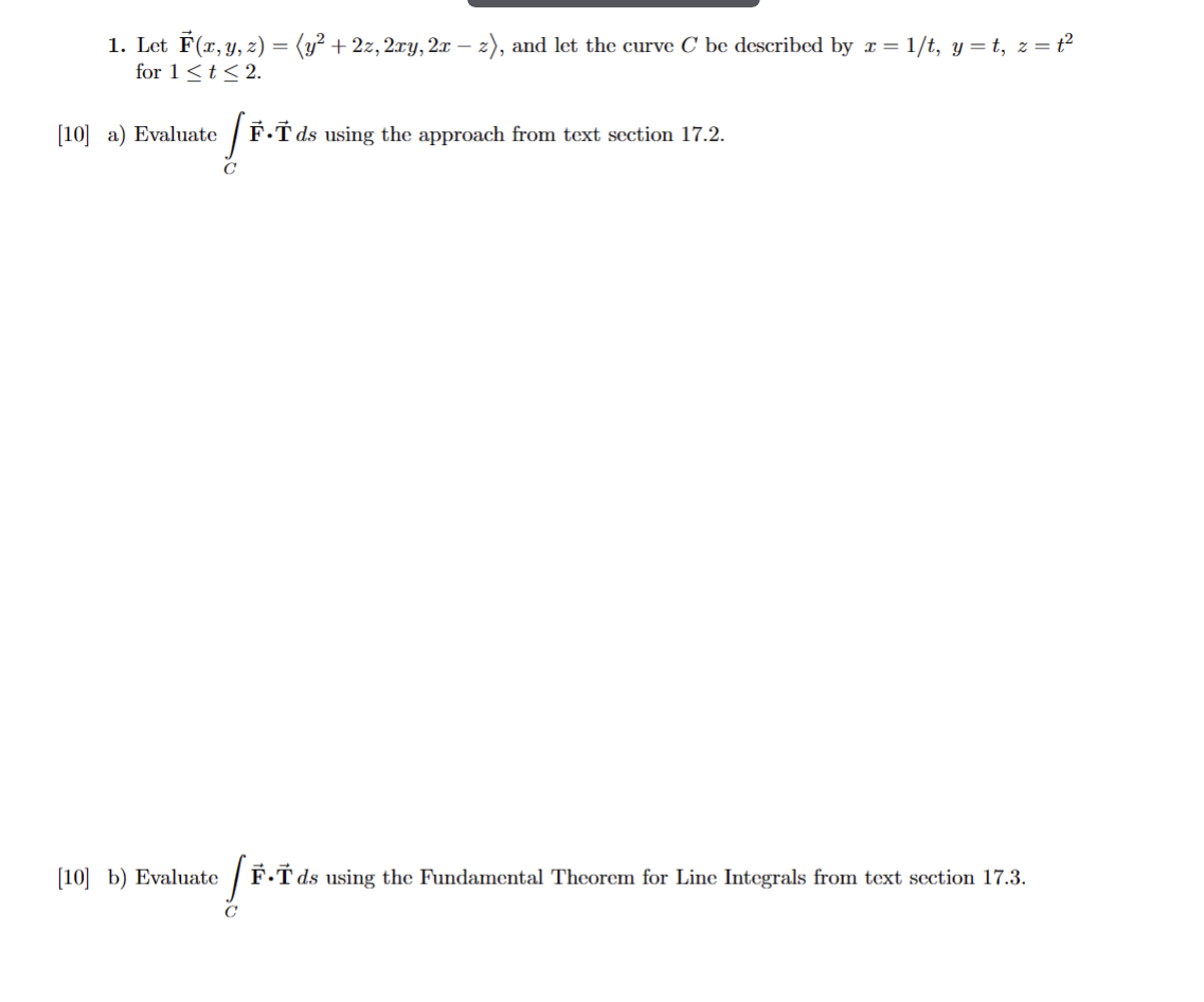 Solved Let vec(F)(x,y,z)=(:y2+2z,2xy,2x-z:), ﻿and let the | Chegg.com