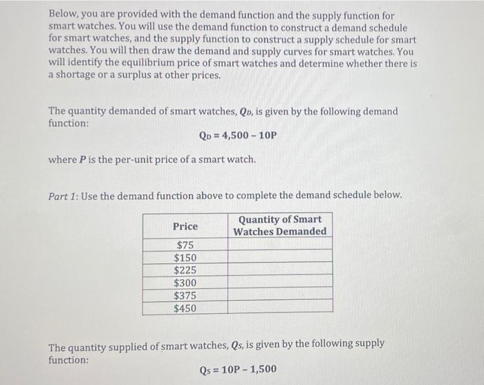 Solved Below, you are provided with the demand function and | Chegg.com