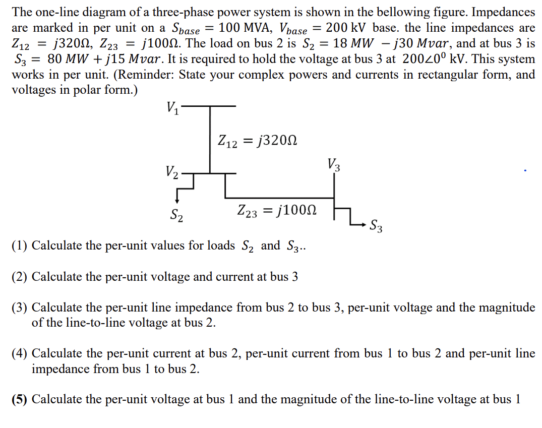 [Solved]: The one-line diagram of a three-phase power syste