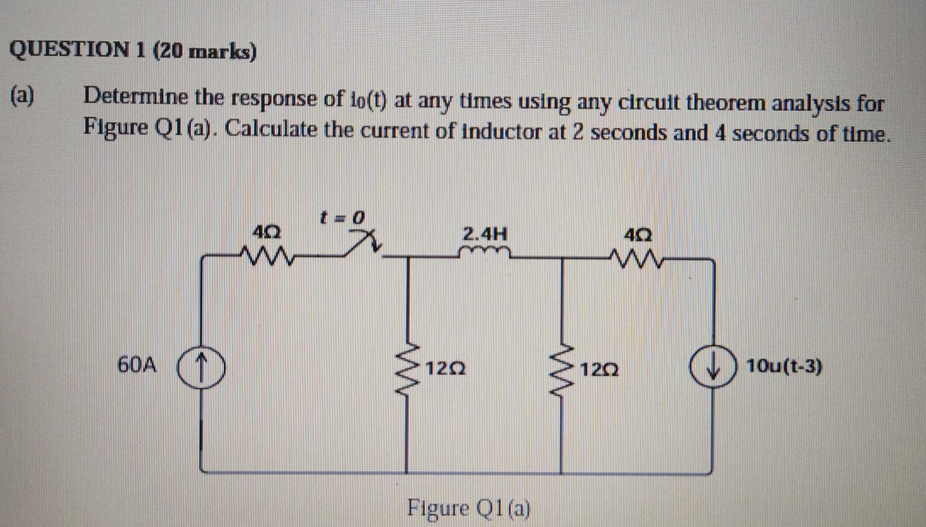 Solved QUESTION 1 (20 marks) (a) Determine the response of | Chegg.com