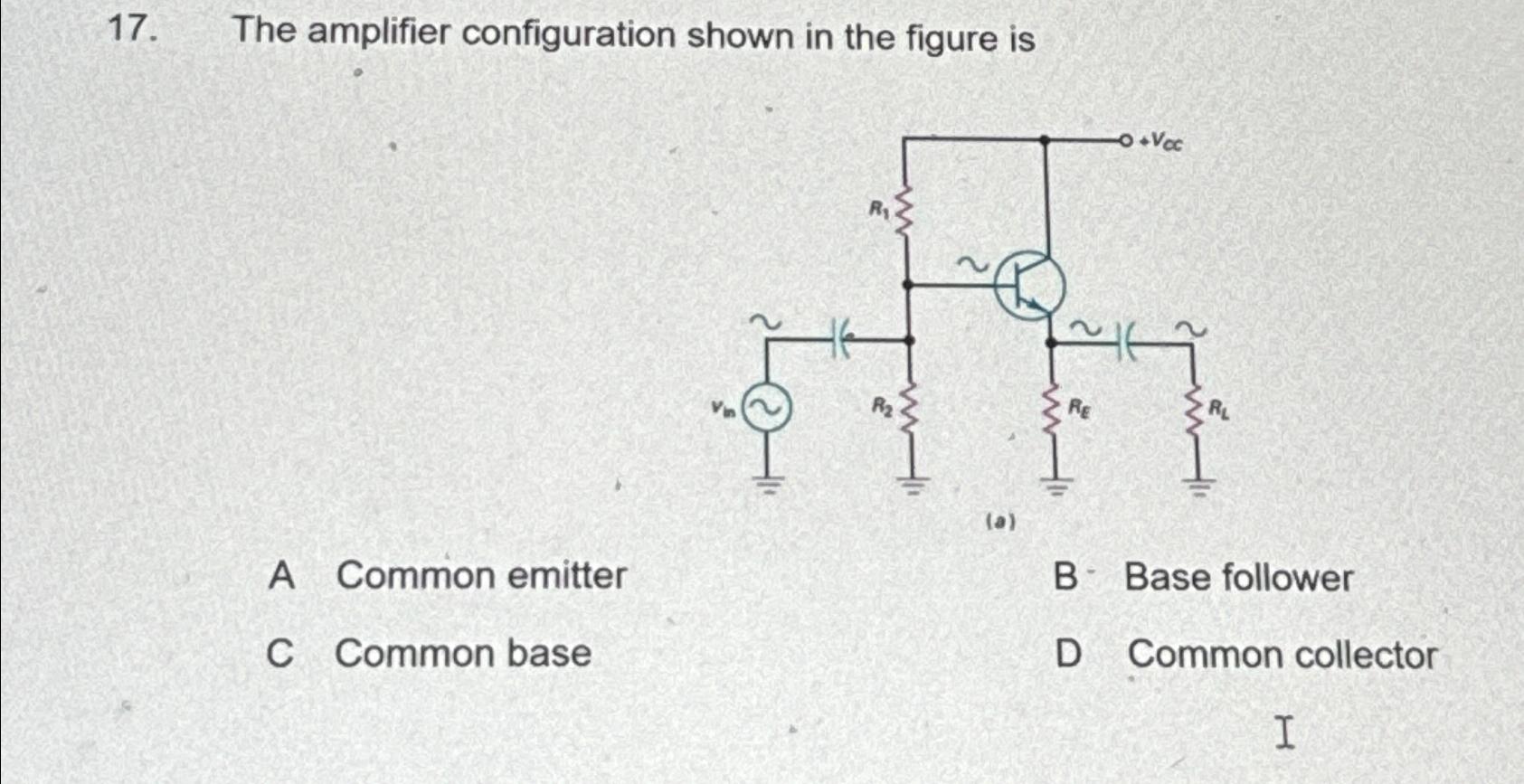 Solved The amplifier configuration shown in the figure isA | Chegg.com