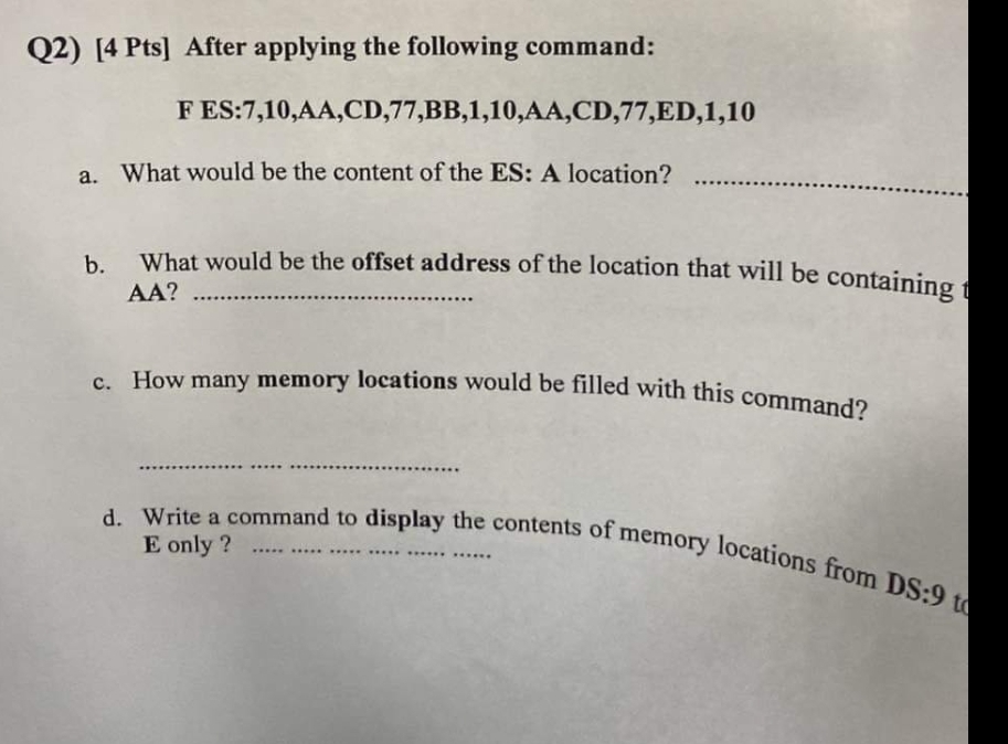 Solved Q2) [4 ﻿Pts] ﻿After applying the following command:F | Chegg.com