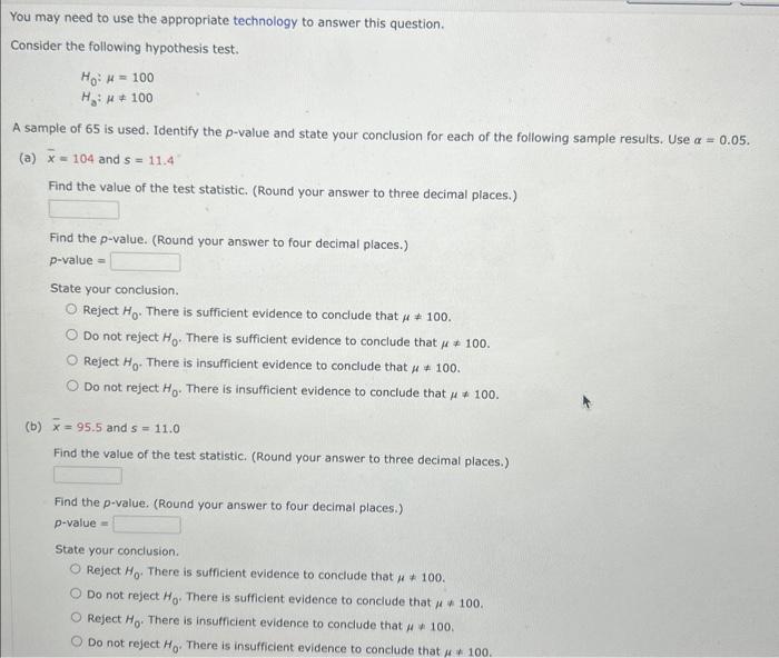 Solved You may need to use the appropriate technology to | Chegg.com