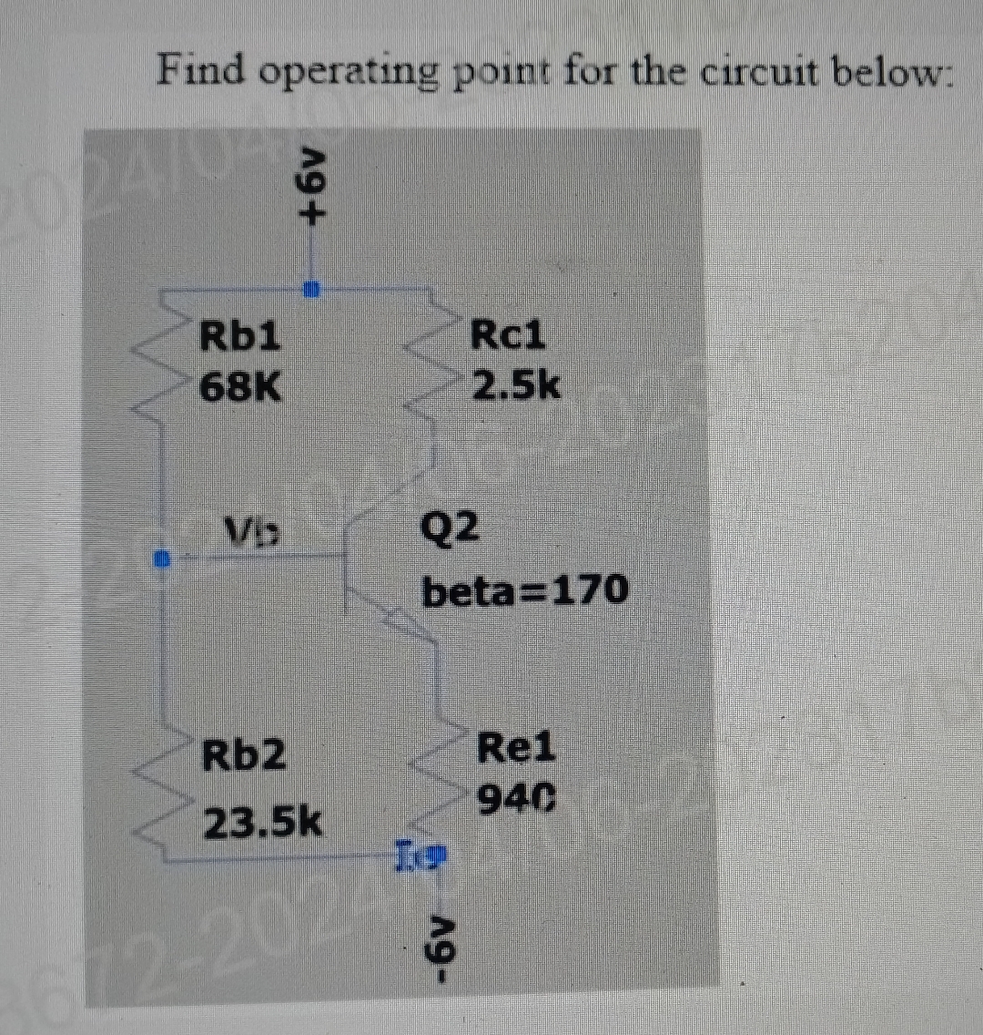 Solved Find operating point for the circuit below: ohm | Chegg.com