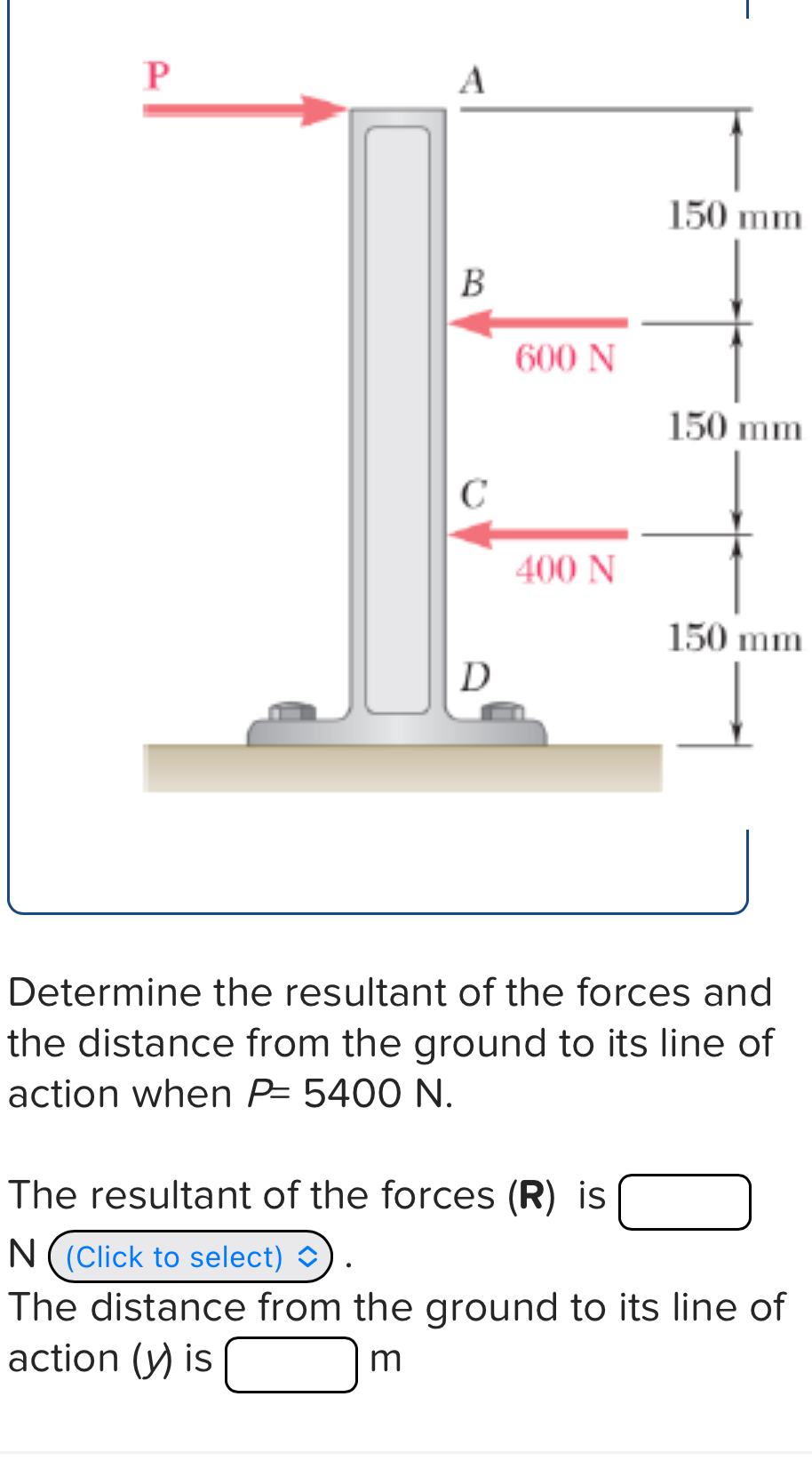 Solved Determine the resultant of the forces and the | Chegg.com