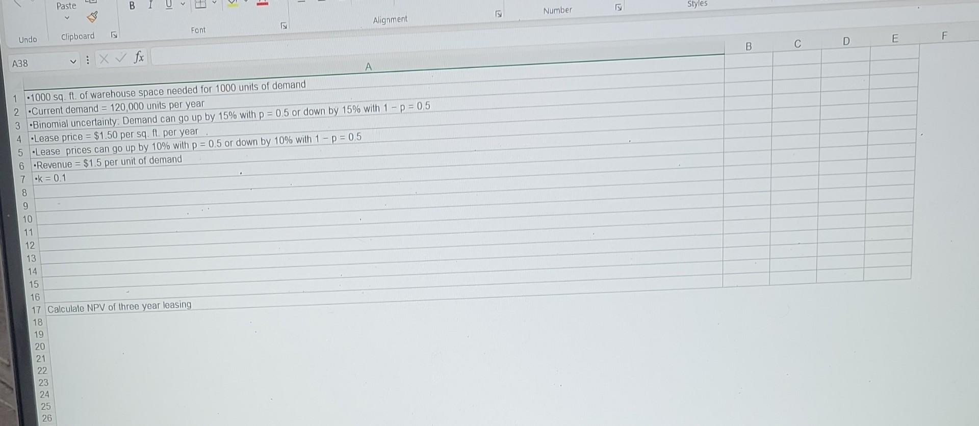 Solved - 1000sq. ft. of warehouse space needed for 1000 | Chegg.com