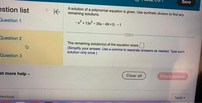 Solved estion list 1