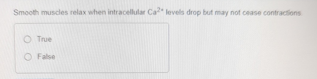 Solved Smooth muscles relax when intracellular Ca2+ ﻿levels | Chegg.com