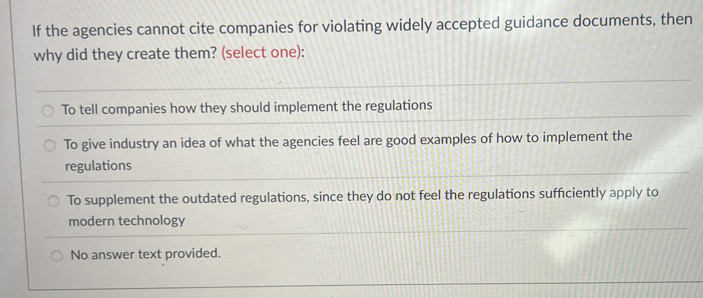 Solved If the agencies cannot cite companies for violating | Chegg.com