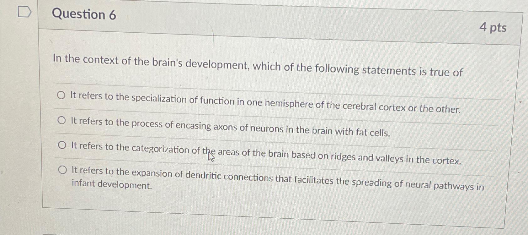 Solved Question 64 ﻿ptsIn the context of the brain's | Chegg.com
