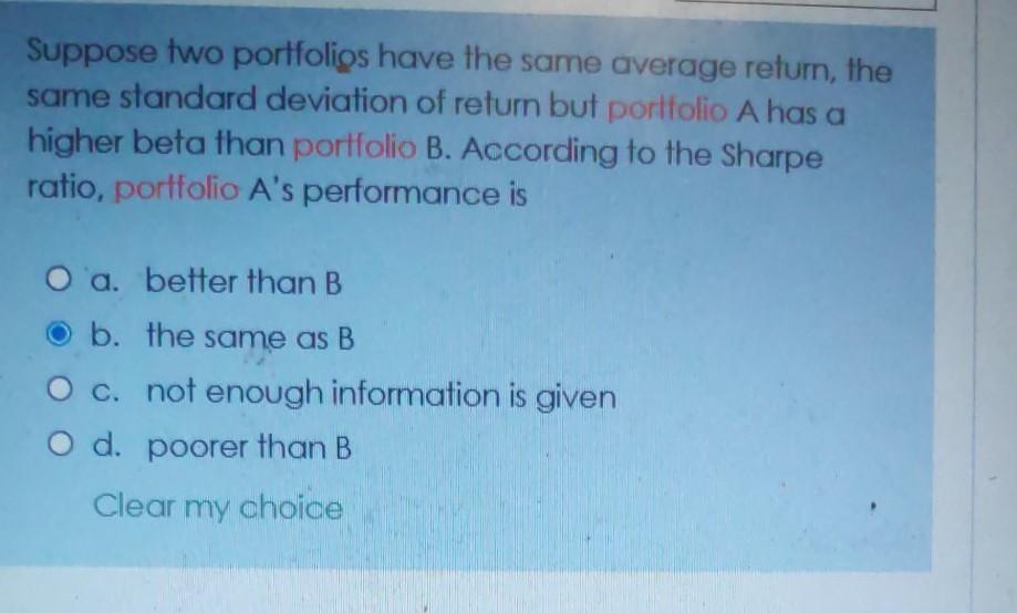 Solved The minimum-variance zero-beta portfolio most likely | Chegg.com