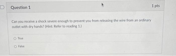 Can you receive a shock severe enough to prevent you | Chegg.com