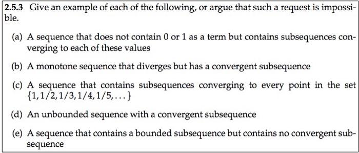 Solved 253 Give An Example Of Each Of The Following Or 