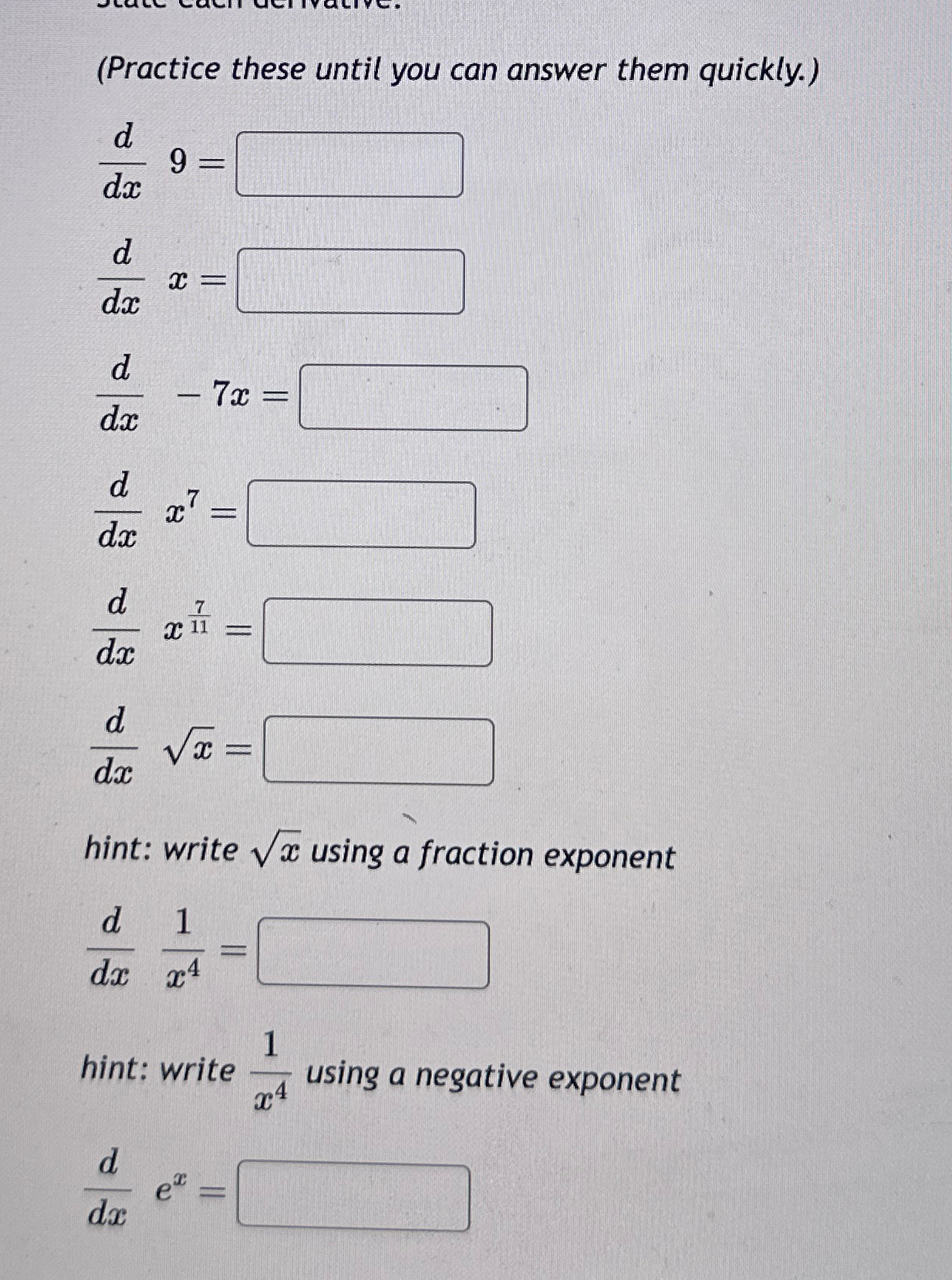 Solved (Practice these until you can answer them | Chegg.com