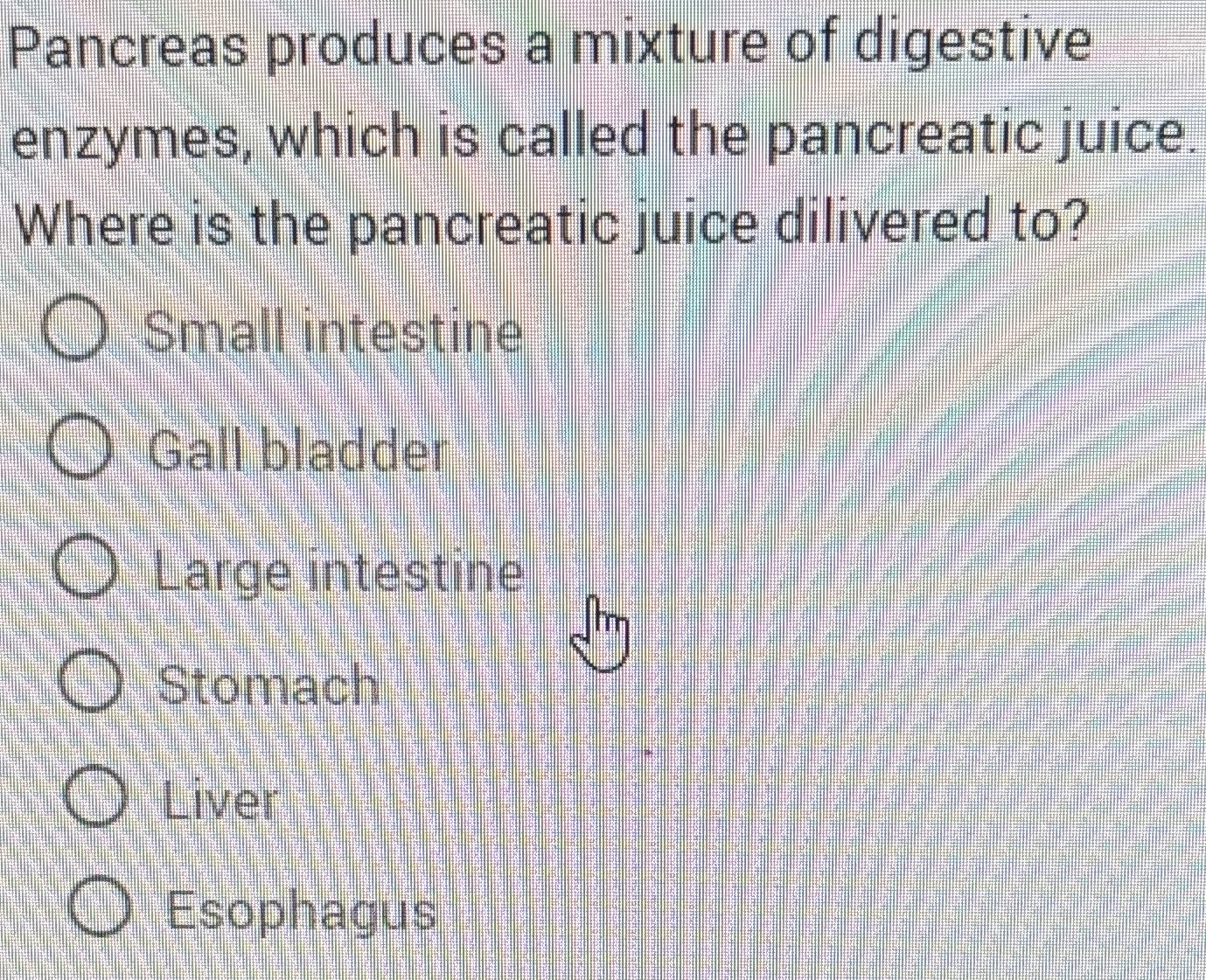 Solved Pancreas produces a mixture of digestive enzymes, | Chegg.com