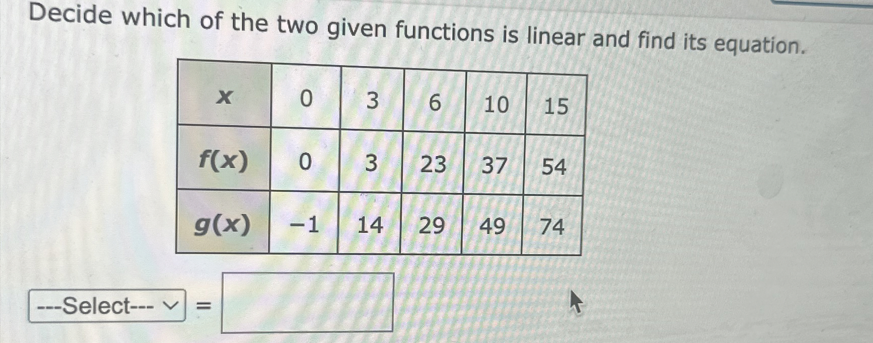 Solved Decide which of the two given functions is linear and | Chegg.com