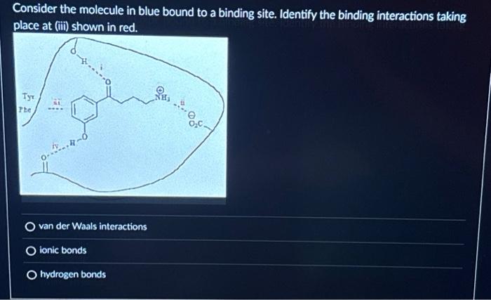Solved Consider the molecule in blue bound to a binding | Chegg.com