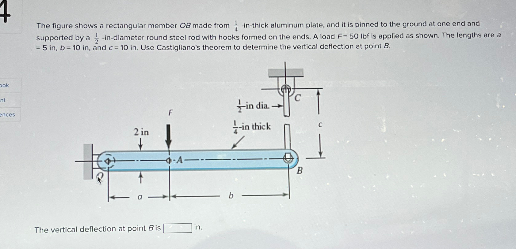 Solved The figure shows a rectangular member OB ﻿made from | Chegg.com