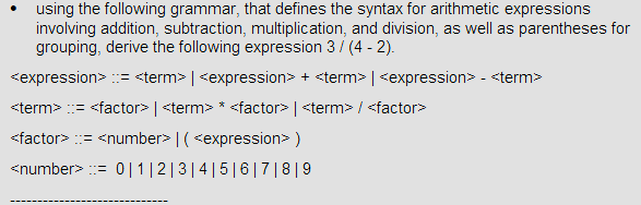 Solved using the following grammar, that defines the syntax | Chegg.com