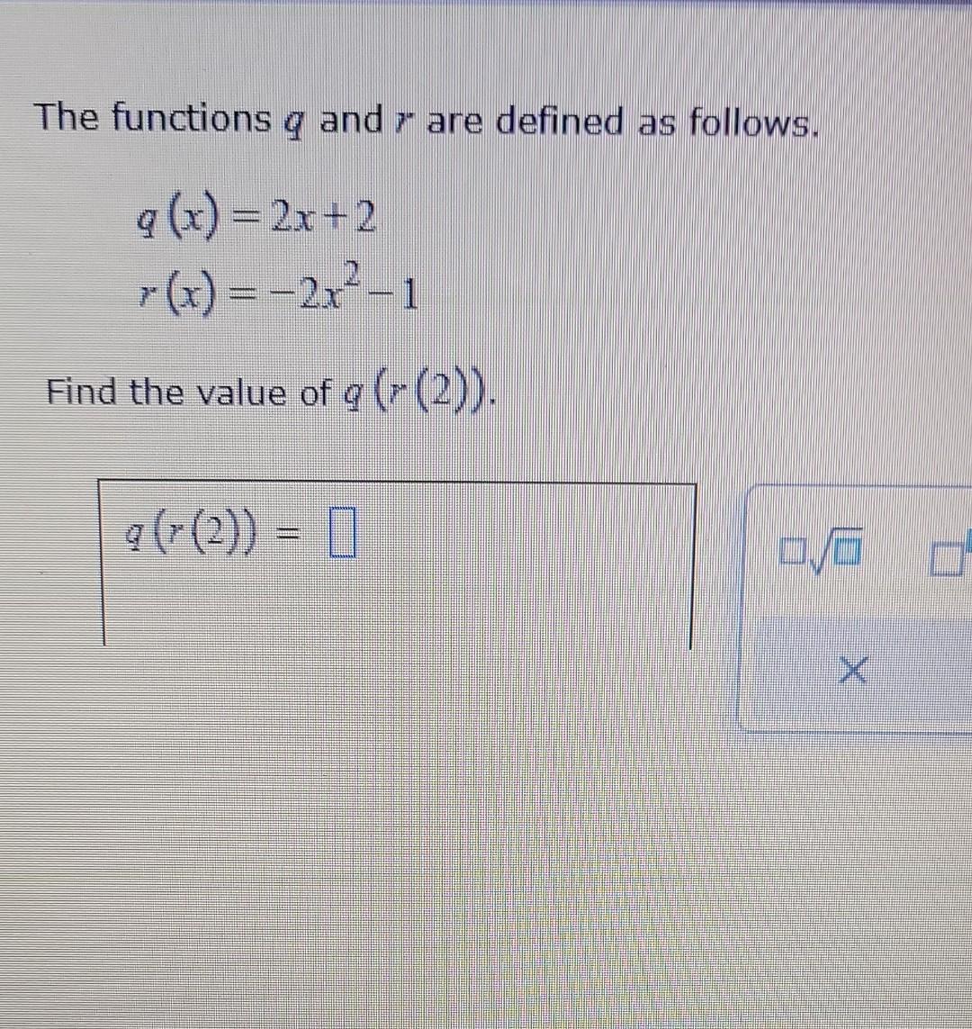 Solved The functions q and r are defined as follows. | Chegg.com