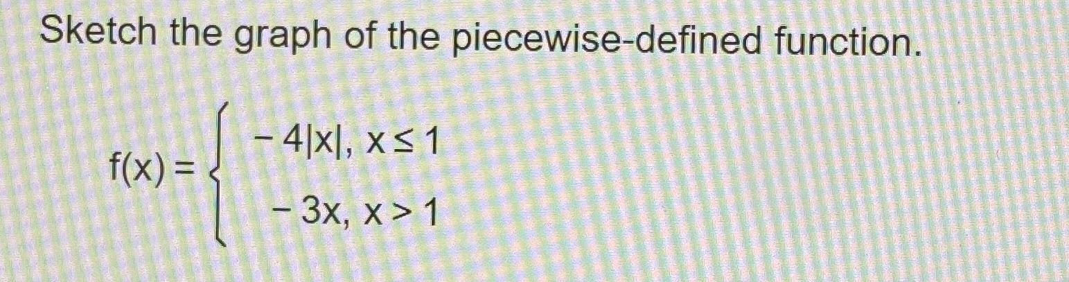 Solved Sketch the graph of the piecewise-defined | Chegg.com