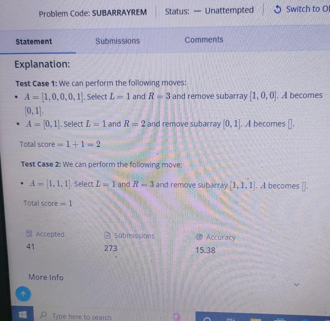 Solved Problem Chef has a binary array A of length N. In one | Chegg.com