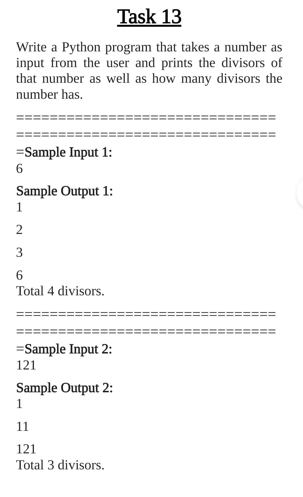 Solved Task 13 Write A Python Program That Takes A Number As 3109