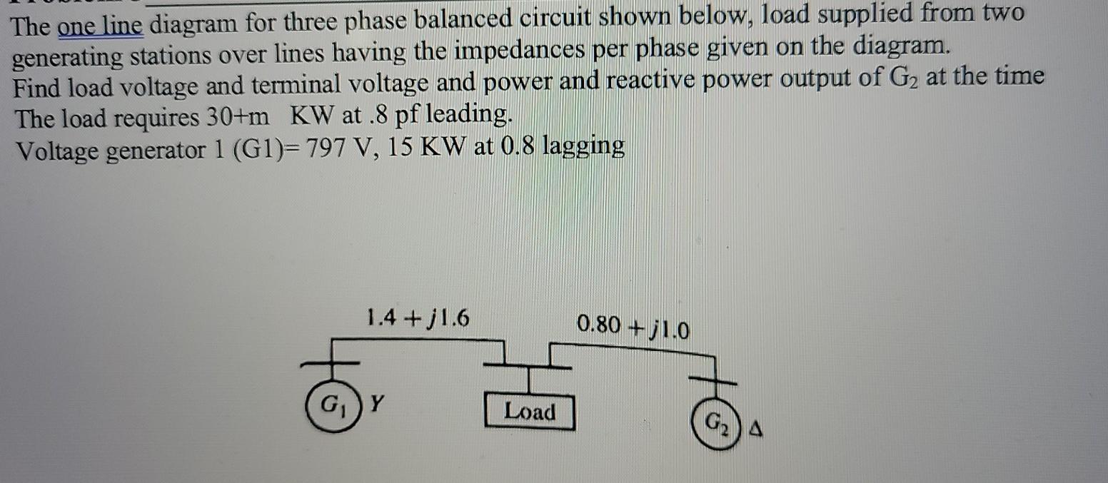 Solved The one line diagram for three phase balanced circuit | Chegg.com