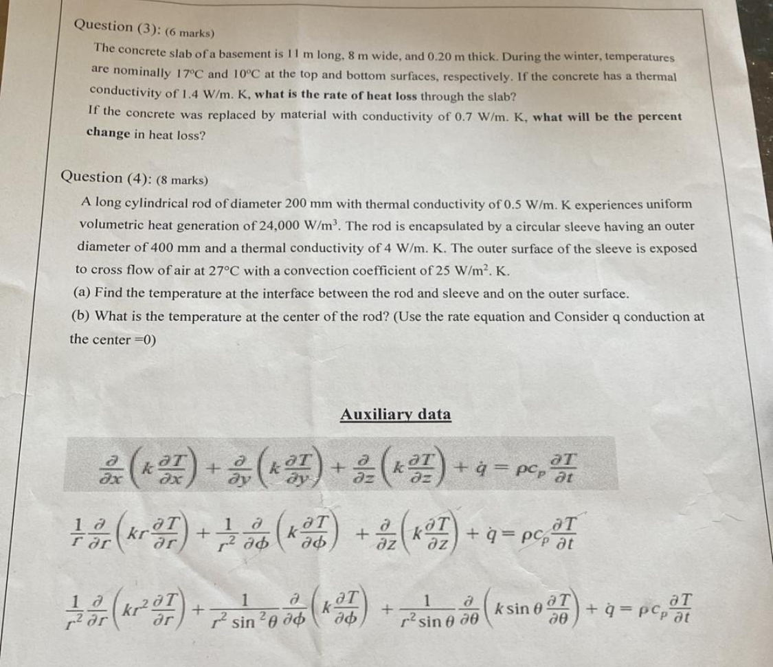 Solved Question (3): (6 ﻿marks)The concrete slab of a | Chegg.com