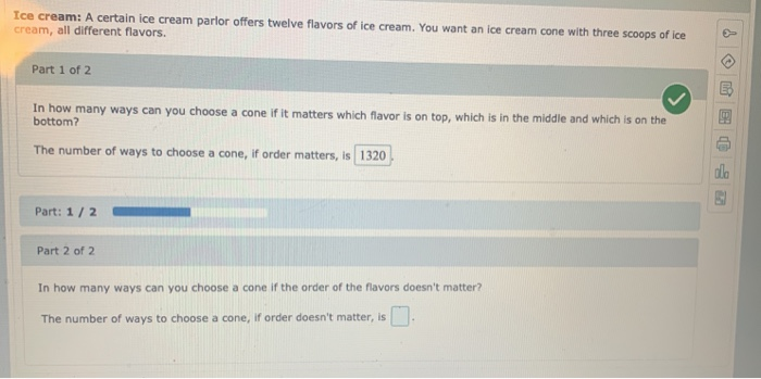 Solved Ice cream: A certain ice cream parlor offers twelve | Chegg.com