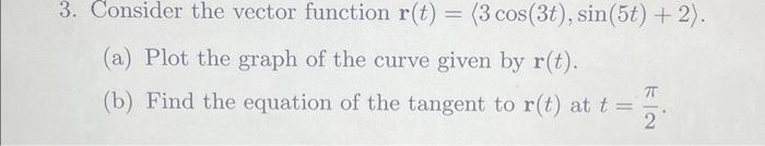 Solved 3. Consider the vector function | Chegg.com