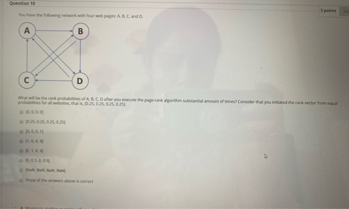 Solved Question 10 5 points You have the following network | Chegg.com