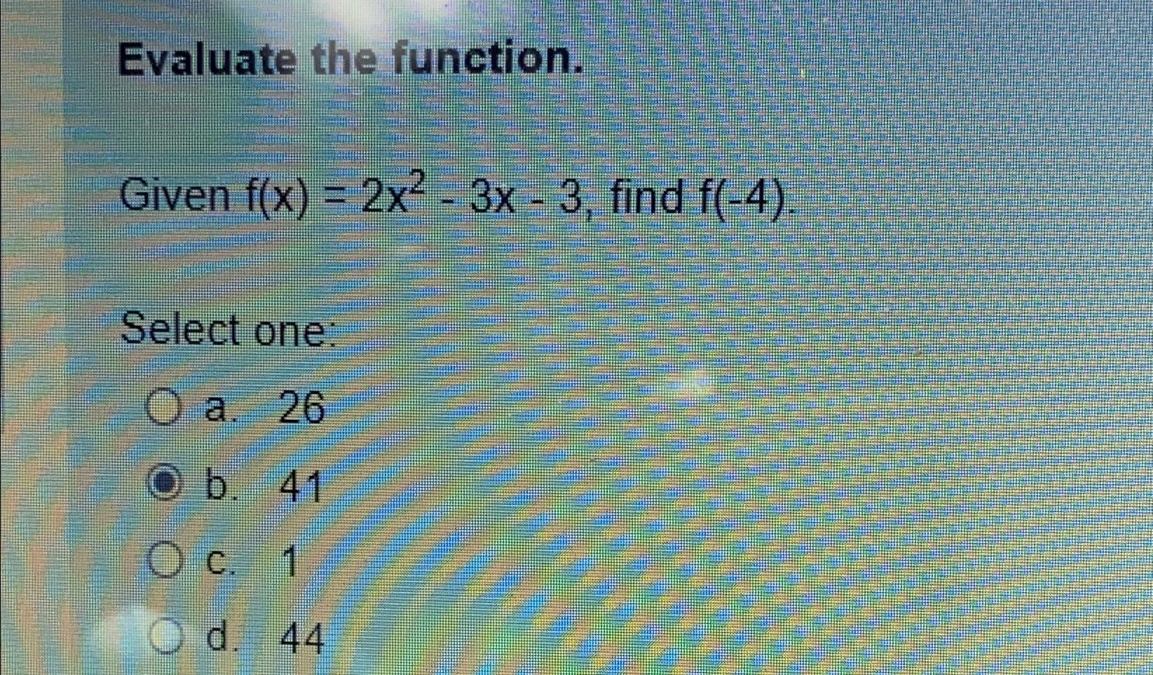 Solved Evaluate the function.Given f(x)=2x2-3x-3, ﻿find | Chegg.com