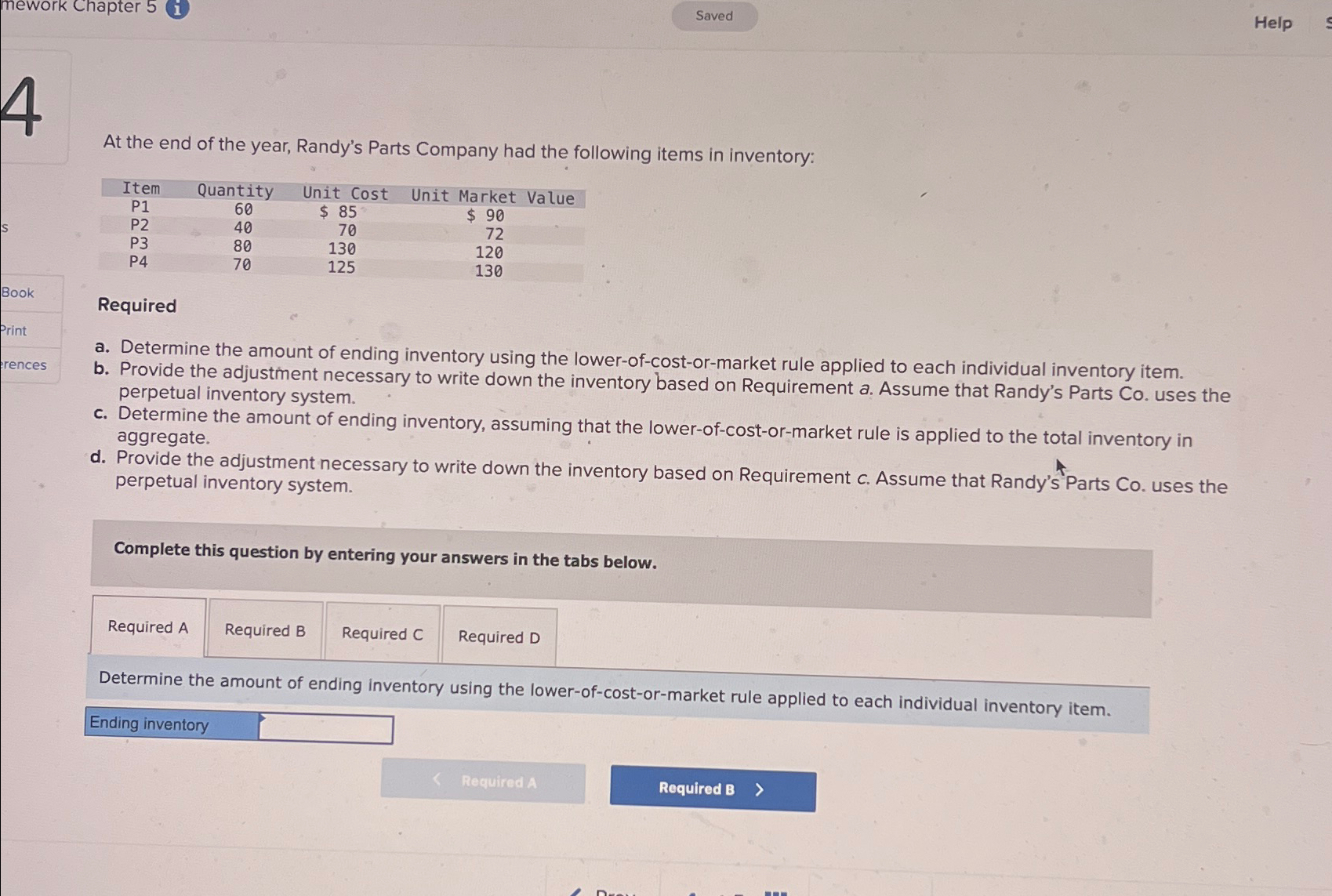 Solved At the end of the year, Randy's Parts Company had the | Chegg.com