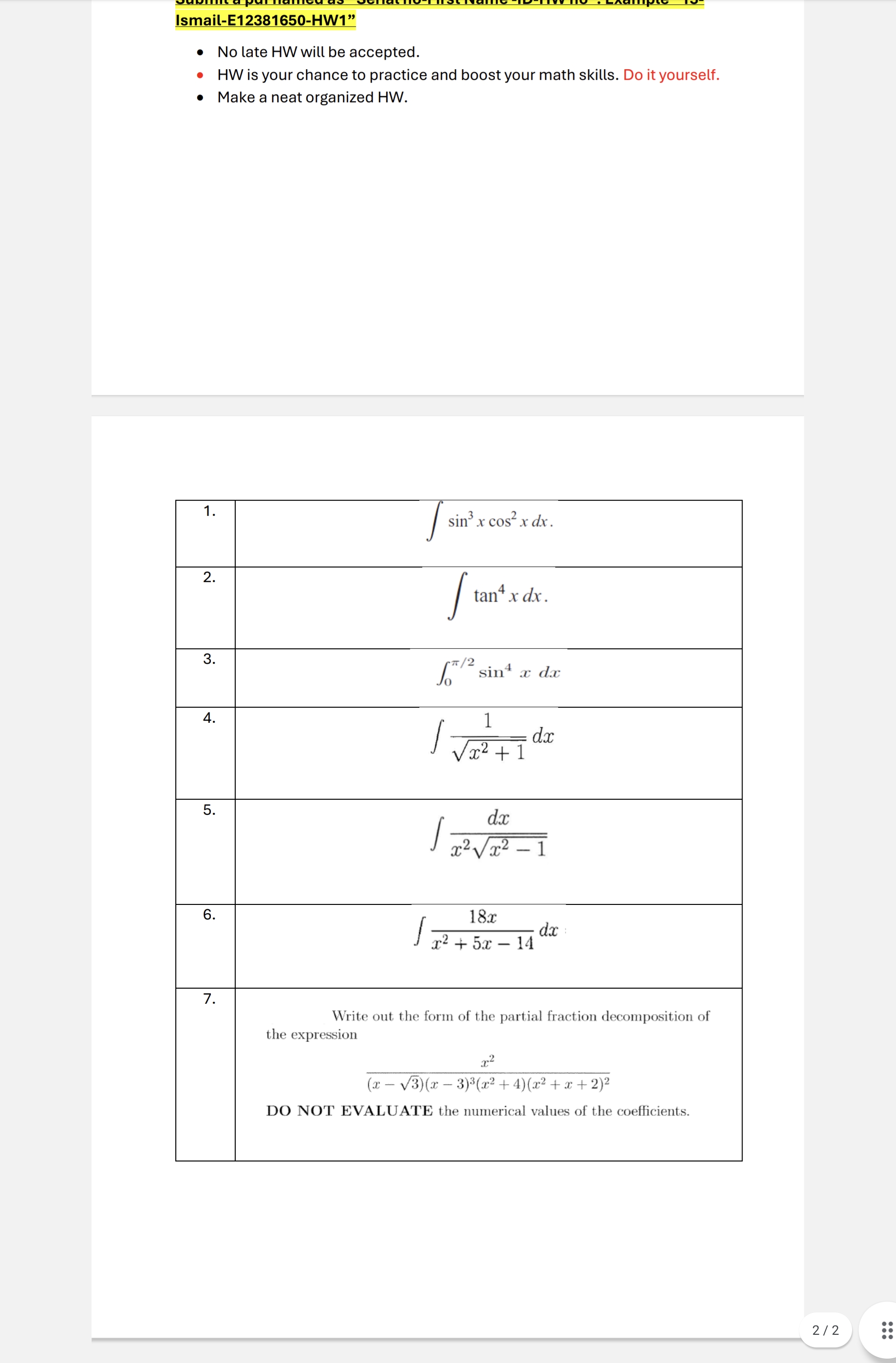 Solved Ismail-E12381650-HW1"- ﻿No late HW will be accepted.- | Chegg.com