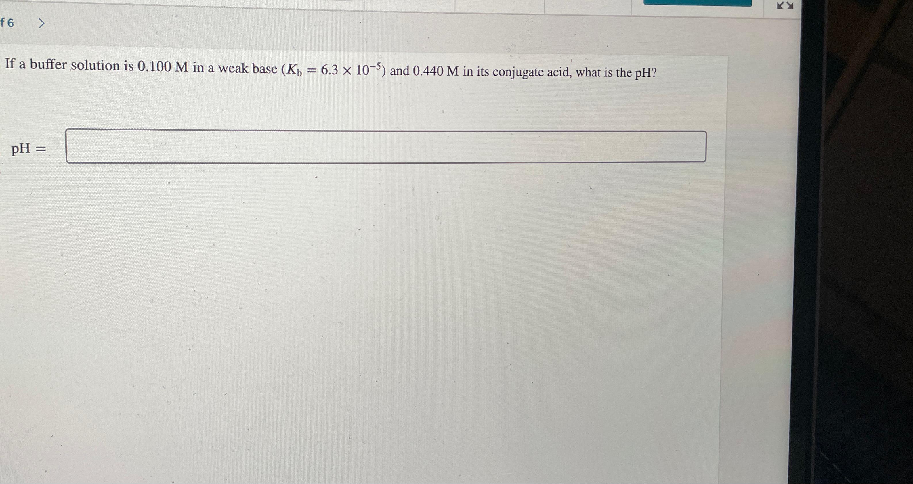 Solved If a buffer solution is 0.100M ﻿in a weak base | Chegg.com