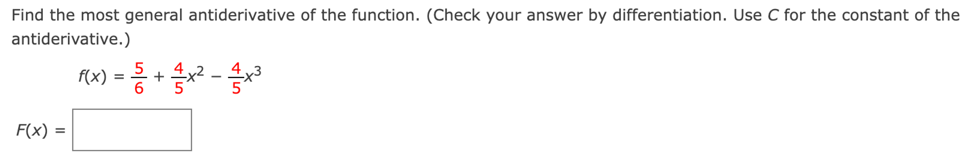 Solved Find the most general antiderivative of the function. | Chegg.com