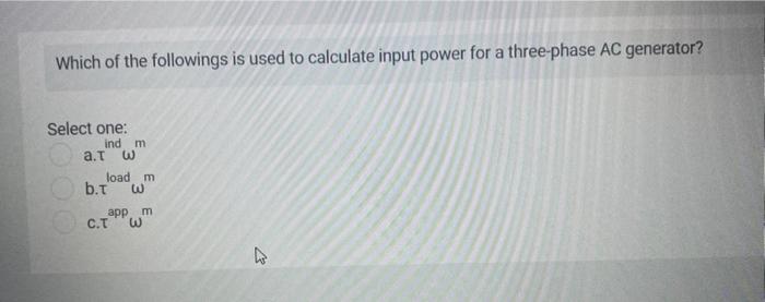 Solved Which of the followings is used to calculate input | Chegg.com