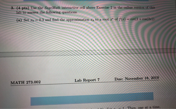 3. (4 pts) Use the SageMath interactive cell above | Chegg.com
