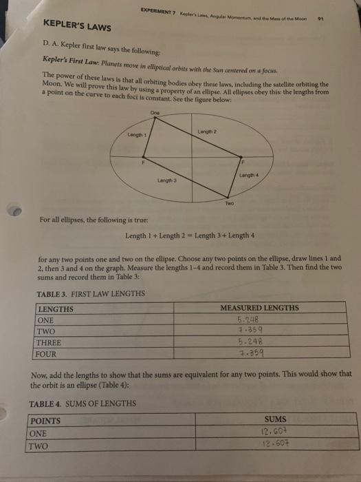 Kepler's Laws, Angular Momentum, and the Mass of the | Chegg.com