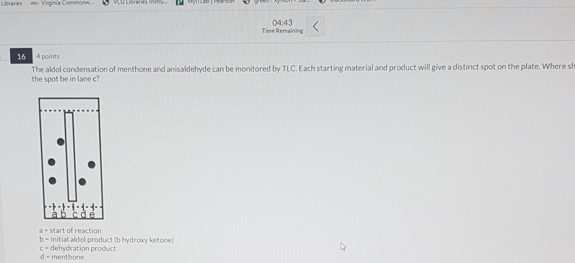 Solved 4 points The aldol condensation of menthone and | Chegg.com
