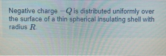 Solved Negative charge −Q is distributed uniformly over the | Chegg.com